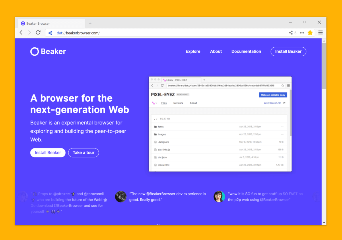 "Hello Distributed Web!" - Beaker Browser en het Dat-protocol - Inbox - Eonics