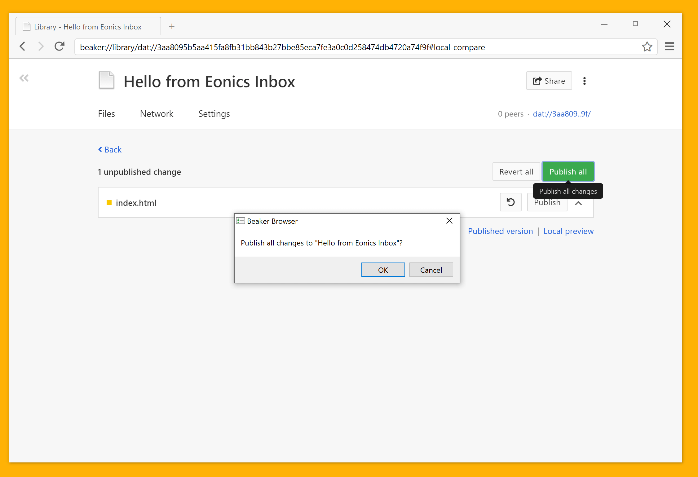 "Hello Distributed Web!" - Beaker Browser en het Dat-protocol - Inbox - Eonics